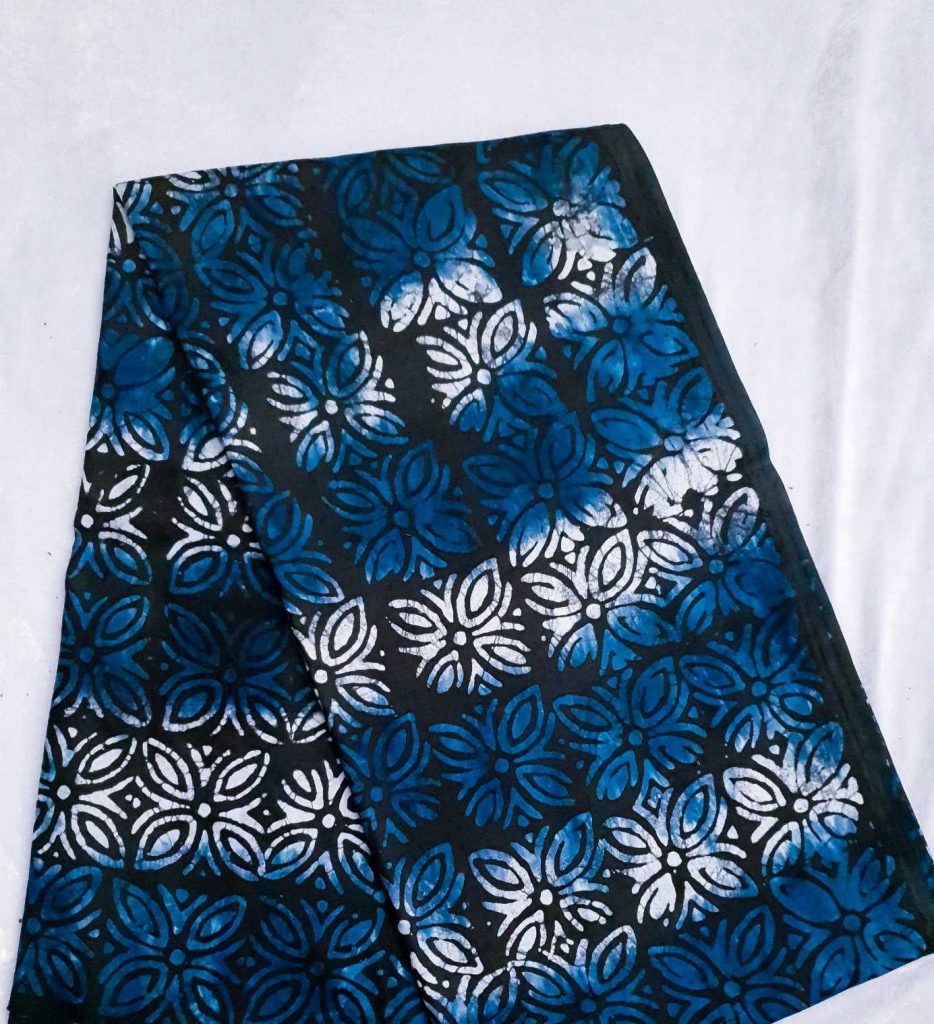 Blue and White Adire Batic Fabric - Aghogho Clothing